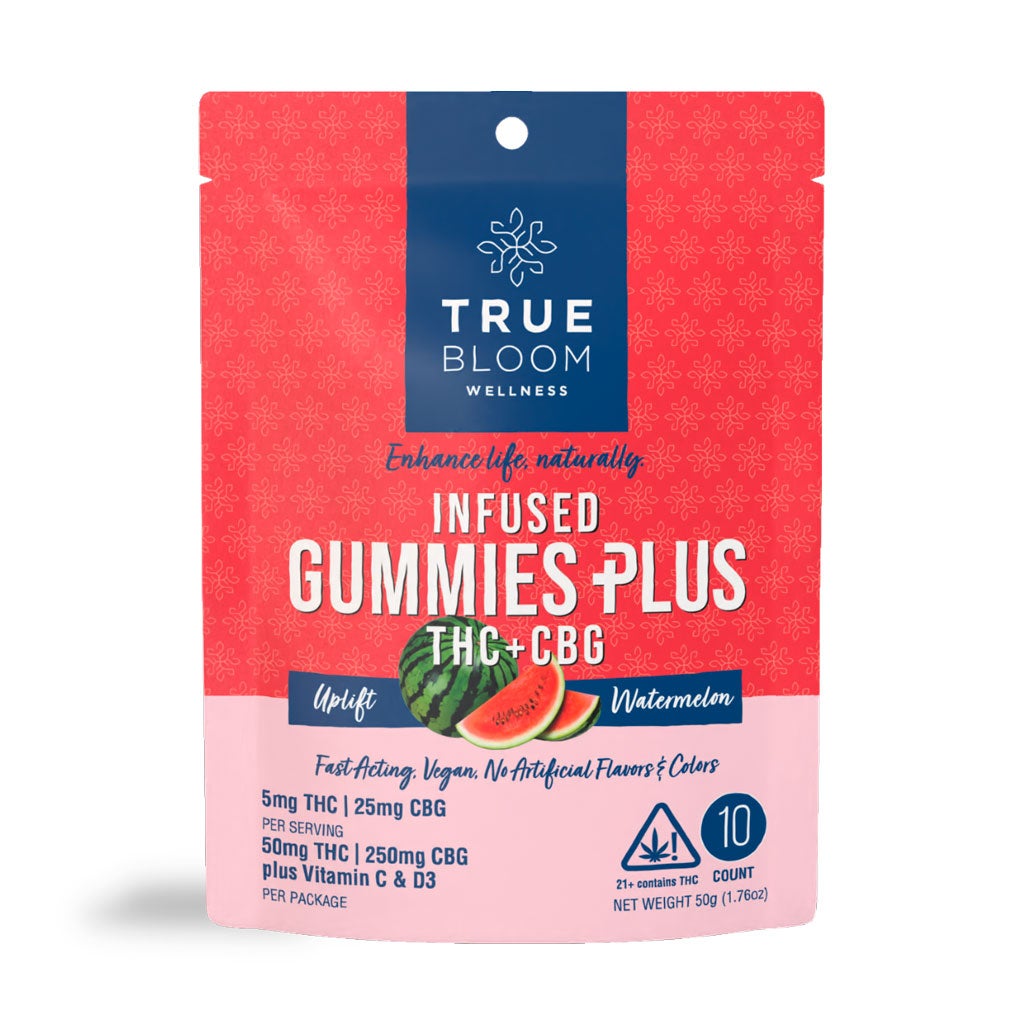 True Bloom Wellness - Uplift Gummies Plus Vitamins C & D3 - 5mg THC ...