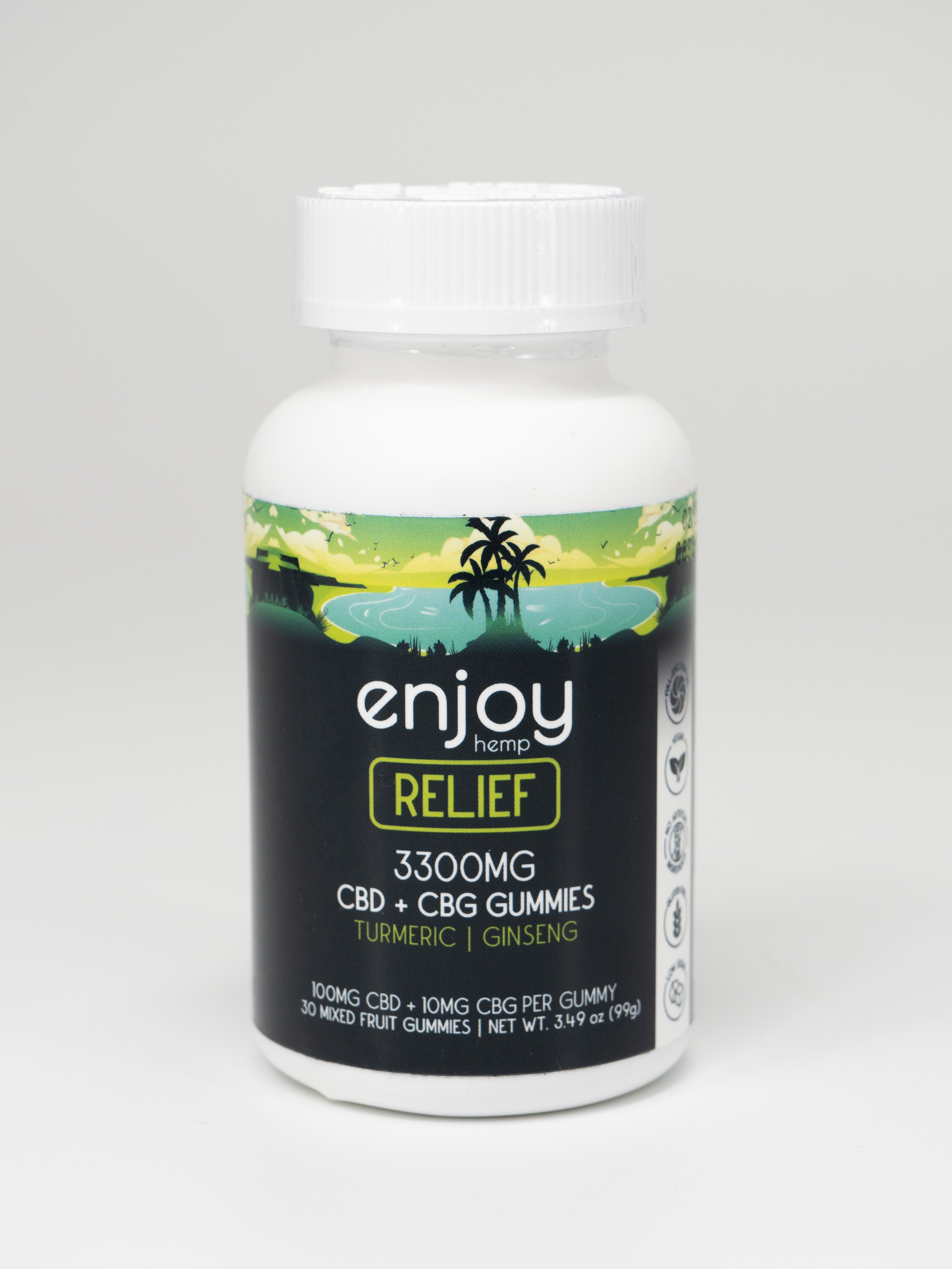 enjoy hemp - RELIEF Gummies - 100mg CBD 10mg CBG + Turmeric & Ginseng ...