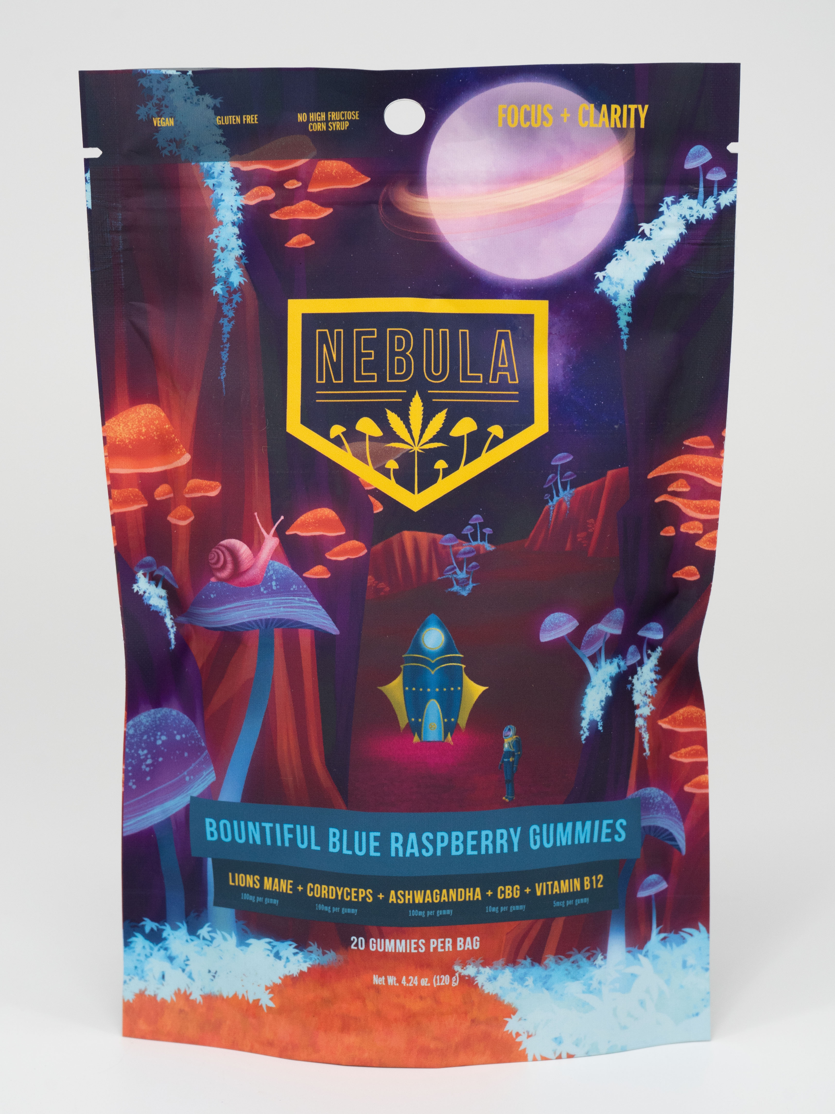 Nebula - Bountiful Blue Raspberry Gummies - 10mg CBG Nootropic Blend ...