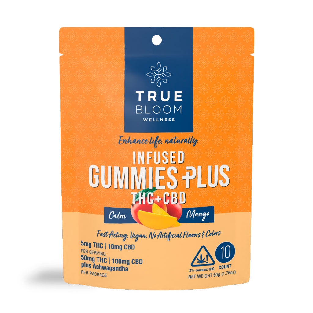 True Bloom Wellness - Chill Gummies Plus Ashwaganda - 5mg THC 10mg CBD ...