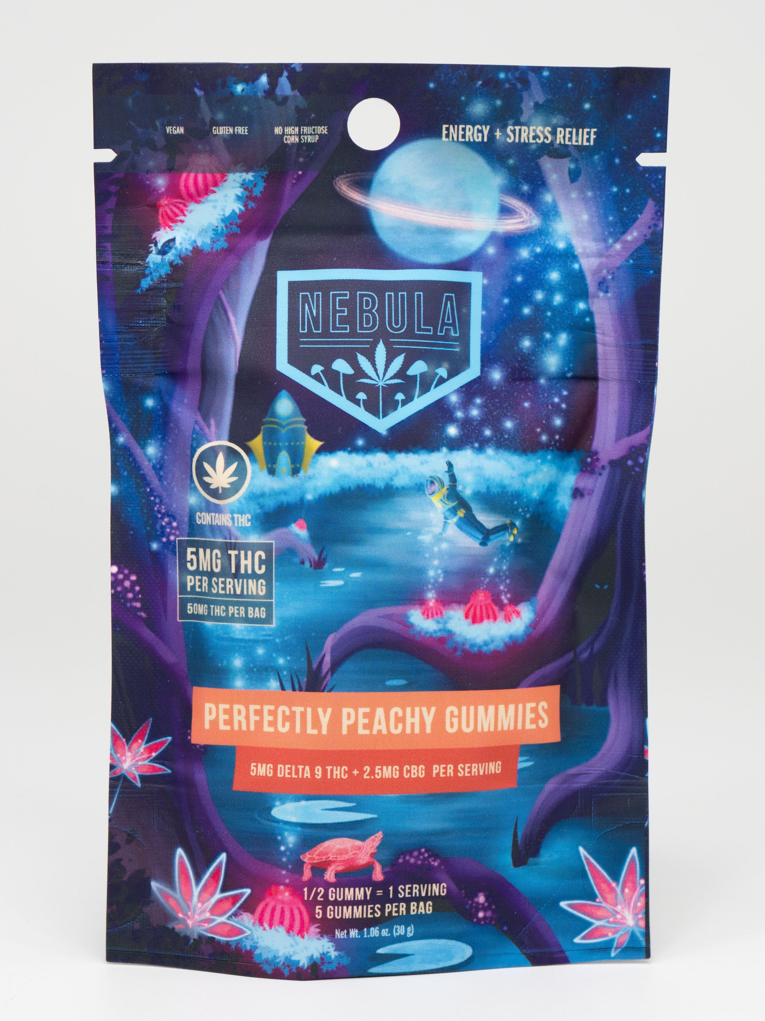 Nebula - Perfectly Peachy Gummies - 10mg THC 5mg CBG - 5pc | Minne Organix